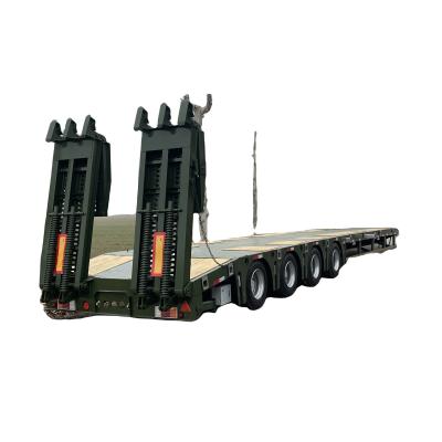 China 18T as 120T maximaal nuttige lading 3Axles uitbreidbaar laagbed Lowboy platbed half-trailer truck Te koop