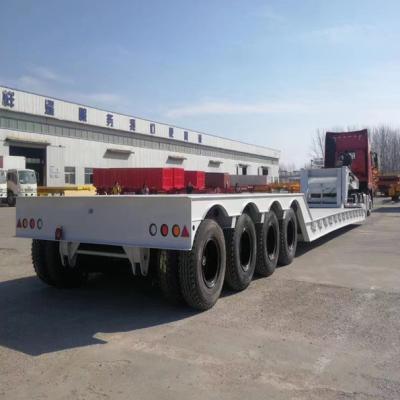 Quality Mechanical Suspension 40 Ft 3 Axle Low Bed Semi Trailer Transport Heavy Vehicles for sale