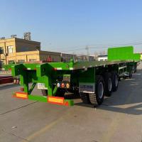 China Interlink Flatbed Truck Trailer Double Towing Container Flatbed Semi Trailers for sale