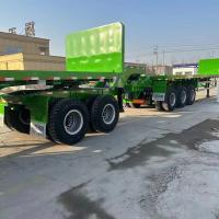 China Interlink Flatbed Truck Trailer Double Towing Container Flatbed Semi Trailers for sale