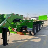 China Interlink Flatbed Truck Trailer Double Towing Container Flatbed Semi Trailers for sale