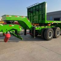 China Interlink Flatbed Truck Trailer Double Towing Container Flatbed Semi Trailers for sale