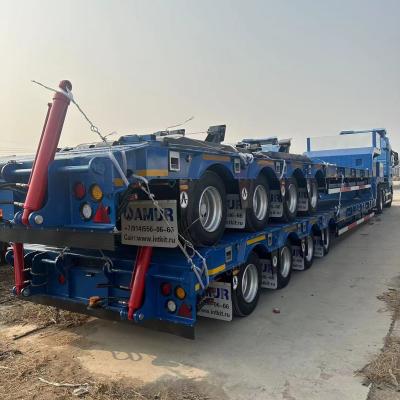 China configuration European-style Flatbed Semi-trailer with BPW Axle and 120T Max Payload for sale