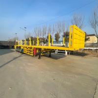 China 40-100 Ton Flat Deck Semi-Trailer Container Trailer with Flat Type Ladder And Frame for sale