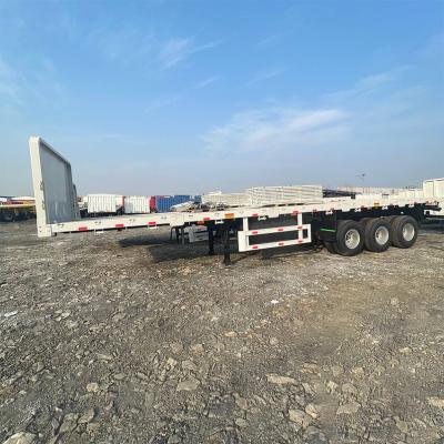 China Good Condition Semi-Trailer 20 Ton 30 Ton Flatbed Trailer with Flat Deck Trailer for sale