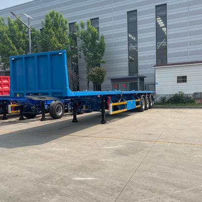 China 30 ton 40 ton 60 ton container aanhangwagen 3 as 4 as trekker platte half-aanhangwagen Te koop