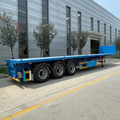 China 30 ton 40 ton 60 ton container aanhangwagen 3 as 4 as trekker platte half-aanhangwagen Te koop