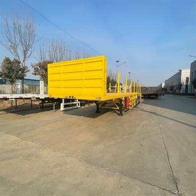 China 30 ton 40 ton 60 ton container aanhangwagen 3 as 4 as trekker platte half-aanhangwagen Te koop
