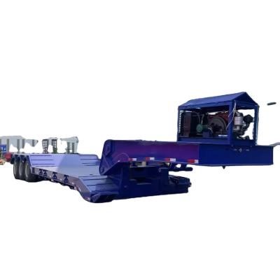 中国 トラックトレーラー 3軸 40FT 50T 60T ゲーズネック ローボーイ ローベッド 半トレーラーの寸法 販売のため