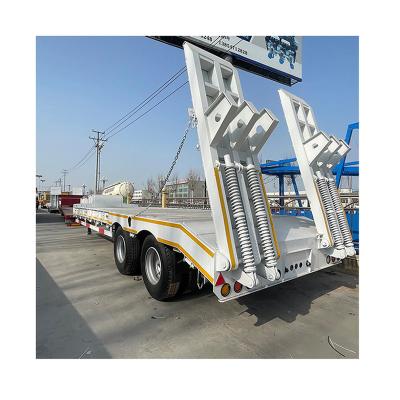 China Customers Optional 40Ft Flatbed Trailer Low Platform Semi-Trailer for Steel Transport for sale