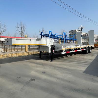 China Customers Optional 40Ft Flatbed Trailer Low Platform Semi-Trailer for Steel Transport for sale