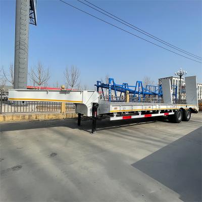 China Customers Optional 40Ft Flatbed Trailer Low Platform Semi-Trailer for Steel Transport for sale