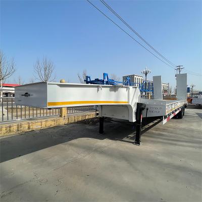 China Customers Optional 40Ft Flatbed Trailer Low Platform Semi-Trailer for Steel Transport for sale