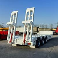 China Manufacturing 3 Axles Flatbed Trailer for Low Flatbed Semi-Trailer Customers Optional for sale