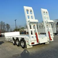 China Steel 3 Axles 40Ft 60Ton Interlink Super Link Flatbed Semi Trailers Customized for sale