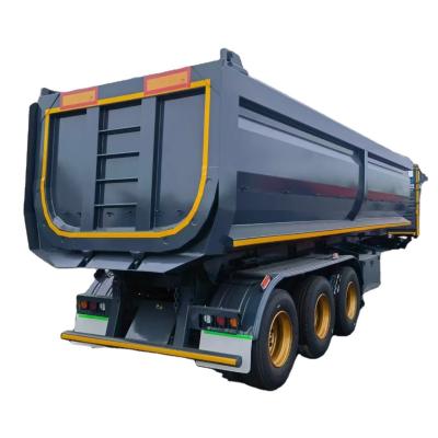China 50T U Type Hydraulic Cylinder 4 Axles End Dump Trailer Tipper Semi Truck Trailer for sale