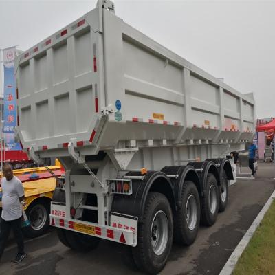 China 50 Tons Load Capacity Side Tipper Semi Trailer with Steel Body and Hydraulic Rod for sale