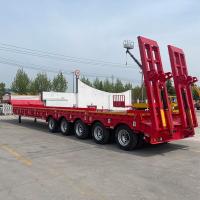 China Customizable Semi Trailers Widened Design 40Ft 60Ft Flatbed Low Bed for Transportation for sale