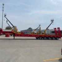 China Customizable Semi Trailers Widened Design 40Ft 60Ft Flatbed Low Bed for Transportation for sale