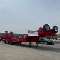 China Customizable Semi Trailers Widened Design 40Ft 60Ft Flatbed Low Bed for Transportation for sale