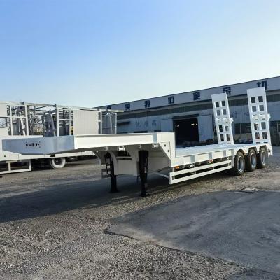China Semi-trailer met laag bed 50-80 ton maximale lading 3 assen Semi-trailer met laag bed Te koop