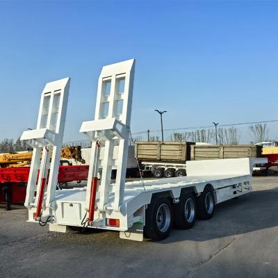 China Semi-trailer met laag bed 50-80 ton maximale lading 3 assen Semi-trailer met laag bed Te koop