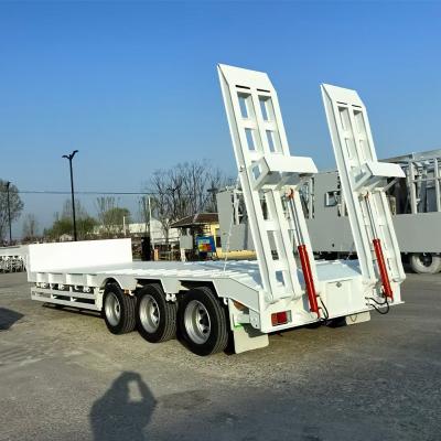 China Semi-trailer met laag bed 50-80 ton maximale lading 3 assen Semi-trailer met laag bed Te koop