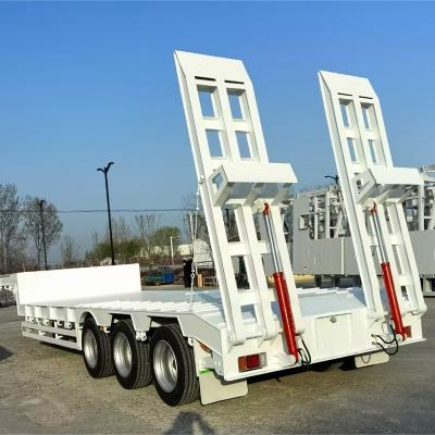 China Semi-trailer met laag bed 50-80 ton maximale lading 3 assen Semi-trailer met laag bed Te koop