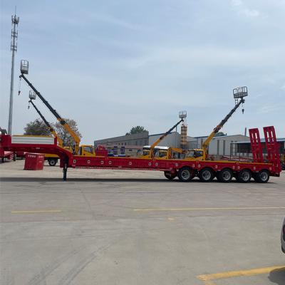 China 18 Meter langer, niedrig belegter Semi-Trailer für schwere Ausrüstung zu verkaufen