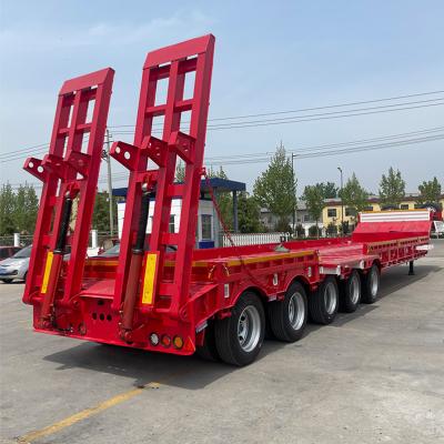 China 18 Meter langer, niedrig belegter Semi-Trailer für schwere Ausrüstung zu verkaufen