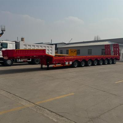 China 8 assen Lowboy Semi-trailer voor 120T Max Payload Graafmachine Transport Te koop