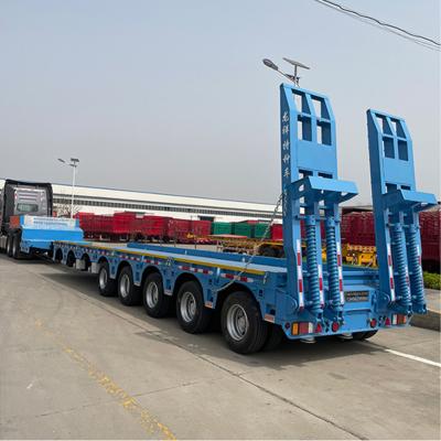 China 8 assen Lowboy Semi-trailer voor 120T Max Payload Graafmachine Transport Te koop