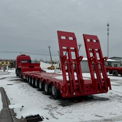 China 8 assen Lowboy Semi-trailer voor 120T Max Payload Graafmachine Transport Te koop