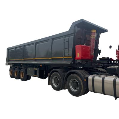 China Transport Machinery Flat Dump Semi-trailer Rear Dump Truck with Mechanical Suspension for sale