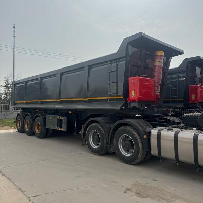 China 45 Cbm Dump Trailers 3 Axle 40 50 60 Ton Tipper Trailer Steel Material and Customizable for sale