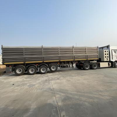China Transporte de areia com facilidade 40 toneladas 50 toneladas 4 eixo lateral / traseiro de descarga semi-reboques à venda