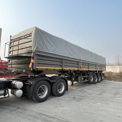 China Transporte de areia com facilidade 40 toneladas 50 toneladas 4 eixo lateral / traseiro de descarga semi-reboques à venda