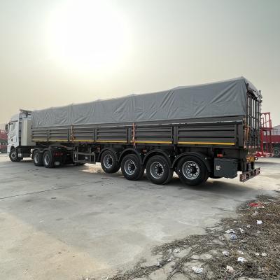 China Transporte de areia com facilidade 40 toneladas 50 toneladas 4 eixo lateral / traseiro de descarga semi-reboques à venda