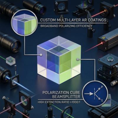 China Color Optical Prism Dichroic Optical Acrylic Glass Composite Custom Beam Splitter Cube Prism for sale