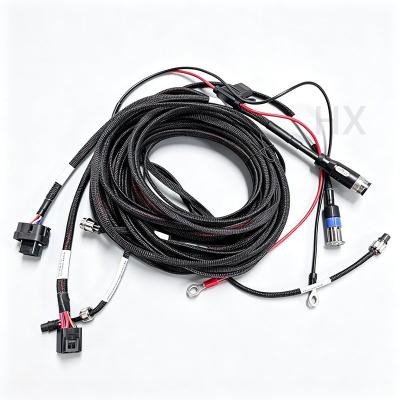 China Construction Machinery Multi-Plug Braided Harness, Integrated Fuse Holder & Ground Terminal Waterproof Assembly. for sale