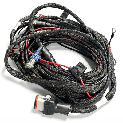 China Construction Machinery Multi-Circuit Power & Signal Harness, Pre-Assembled Cable with Full Braided Sleeve & Mixed Sealed Connectors. for sale