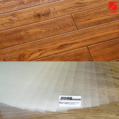China Abrasion Resistance Custom Thickness Fireproof  Wear Layer Supplier for lVT flooring for sale