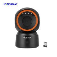 Quality 1D 2D QR Wireless Hands Free Desk Barcode Scanner With Offline Storage OPOS for sale