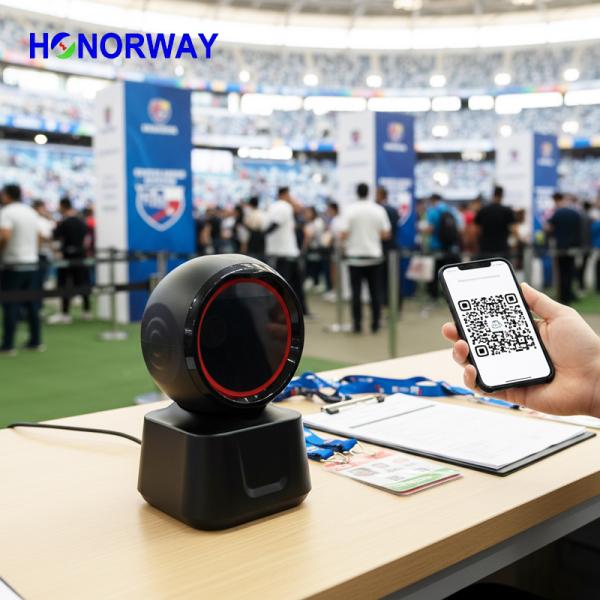 Quality POS USB Plug And Play Desktop Barcode Scanner With Motion Tolerance Retail QR for sale