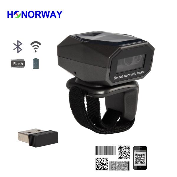 Quality Honorway 2D QR Wearable Finger Ring Portable Barcode Scanner,Bluetooth&2.4G Wifi USB Dongle&Type C for Inventory for sale