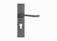 China Security Luxury Solid Brass Gold Interior Door Pull Handle Lock Set 133mm 63mm for sale