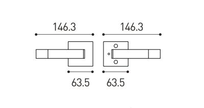 Cina Maniglie di porta interne contemporanee del quadrato esile per domestico/camera da letto in vendita