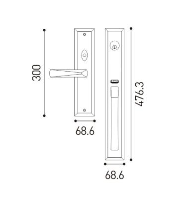 Cina Lo scudo d'ottone HandleSet Front Door Entry Handle di Amertop e la serratura di chiavistello senza molla di scatto hanno messo il singolo cilindro in vendita