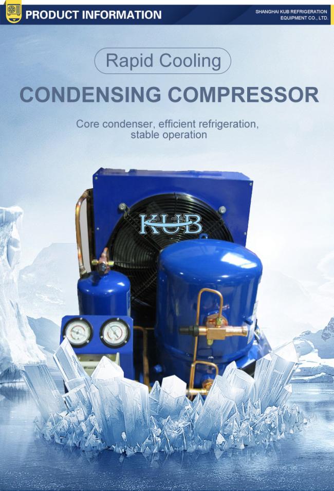 Condensing unit side view showing components