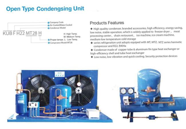 Close-up of compressor and condenser components